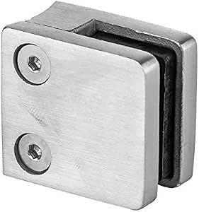 Glasklemme Edelstahl Glashalter eckig - Glasklemmhalter für 6mm ...