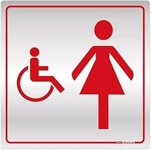 Placa de Sinalização Banheiro Feminino para Deficientes - Alumínio ...