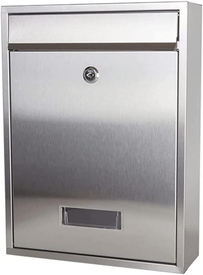 PAASHE Wall-Mount Mailboxes Square Stainless Steel Postbox with Lock ...
