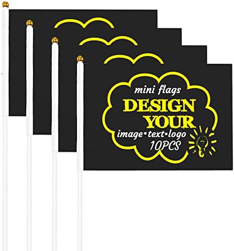 Amazon.com: 6-100 Pack Custom Double Sides Mini Flags Personalized ...