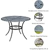 Amazon.com : Romayard 42 Inch Outdoor Dining Table Round Patio Bistro ...