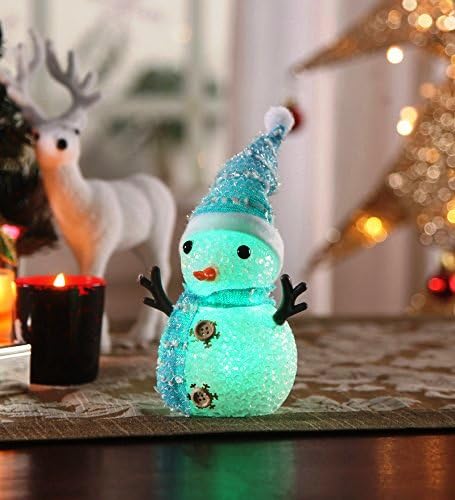 Buy Itiha® LED Blue Acrylic Snowman showpiece Christmas Decoration ...