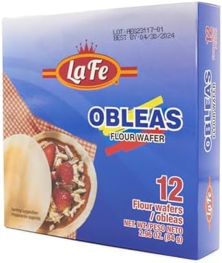 Amazon.com: La Fe Obleas 2.96oz - 12 Wafers - 2 Pack - Flour Wafer ...