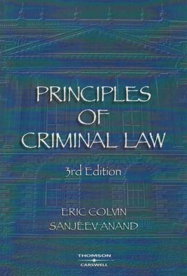 Principles of Criminal Law, 3rd Edition, Softbound book: Eric Colvin ...