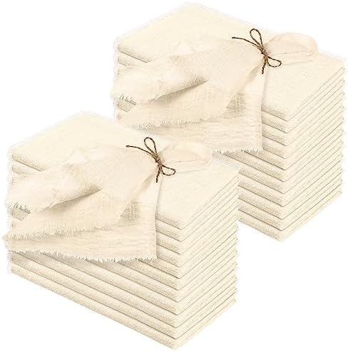 Amazon.com: 36 Pack Beige Napkins Cotton Linen Napkins 16 x 16 Inch ...