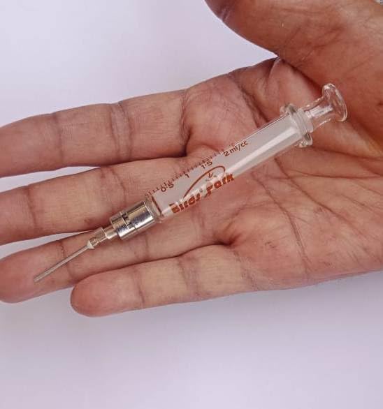 Heena Needle Glass syringe 2ml with 10pcs steel needle different size ...