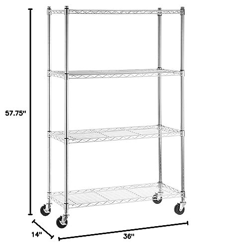 Snapklik.com : Basics 4-Shelf Adjustable, Heavy Duty Storage Shelving ...