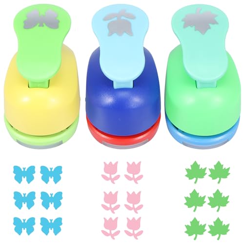 3PCS Paper Hole Punches, Maple Leaf, Butterfly,Crown, Snowflake,Sun etc ...