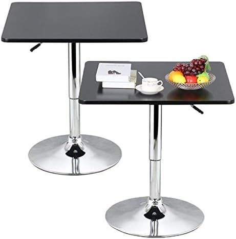 Amazon.com: Topeakmart Modern Square Bar Table Adjustable Bistro Pub ...