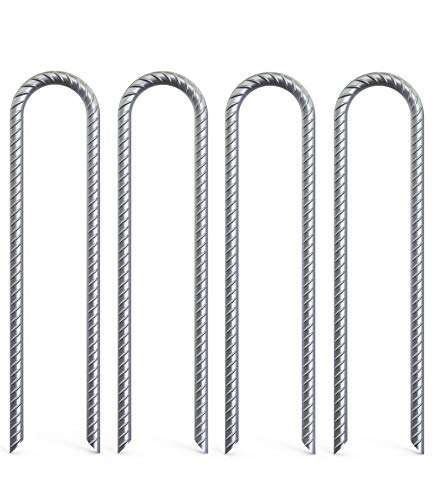 Snapklik.com : 16 Inch Trampoline Wind Stakes 4 Pack U Shaped Rebar ...