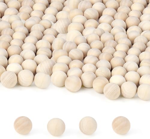 Amazon.com: 3/4 inch Round Wooden Ball, Bag of 50 Unfinished Wood Round ...