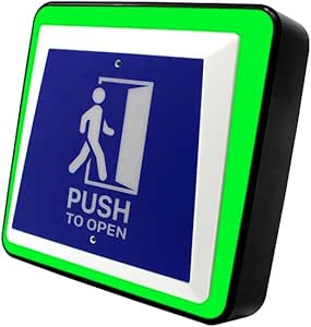 Visionis VIS-7043 Wired Handicap Square Push to Exit Button Switch with ...