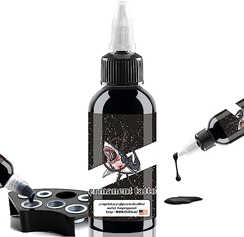 DLD New Shark Super Black Ink - Vegan Friendly Excellent Tattoo Pigment ...