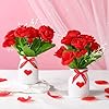 Amazon.com: 2 Pcs Valentine‘s Day Roses Vase Decor Valentine‘s Day ...
