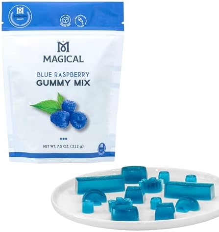 Amazon.com : Organic Premium Blue Raspberry Gummy Mix - Low Calorie ...