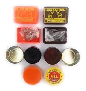 Abiria Holy Pooja Pack of 5 Items- Gorochan, Kasturi,Punugu,Aragaja and ...