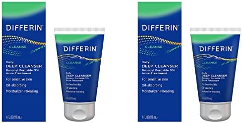 Amazon.com: Differin Acne Face Wash with 5% Benzoyl Peroxide, Daily ...