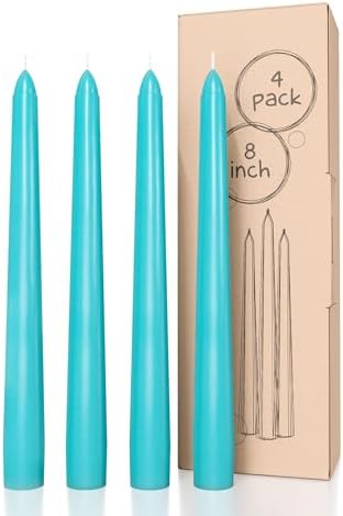 Amazon.com: CANDWAX 8 inch Taper Candles Set of 12 - Dinner Candles ...