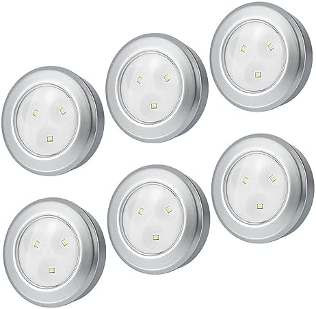 LUXSWAY LED Puck Lights Tap Lights, Battery Operated Push lights, Mini ...