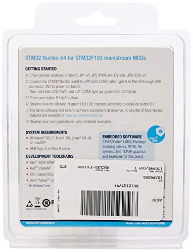 Buy Stm32 Nucleo 64 Development Board With Stm32f103rb Mcu Supports Arduino And St Morpho