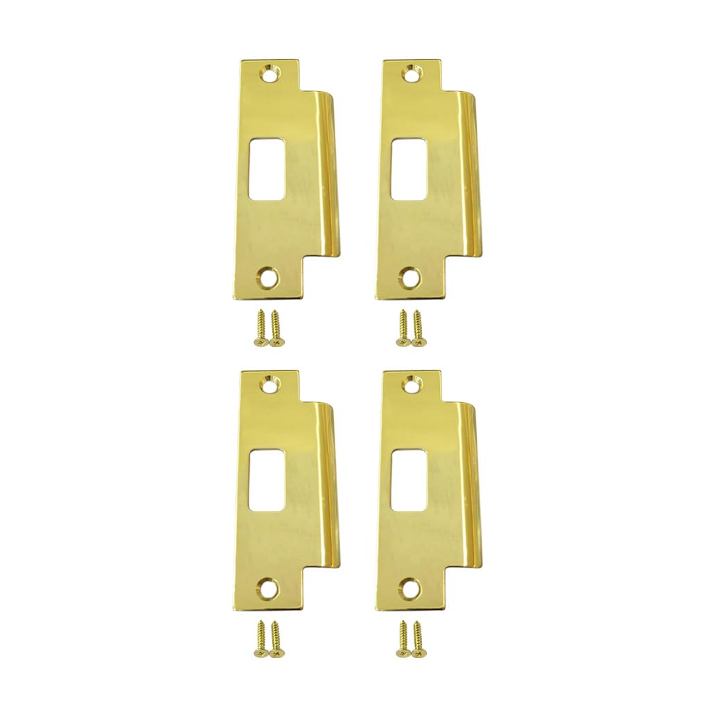 Snapklik.com : QCAA Solid Brass Extended Replacement Lock Strike Plate