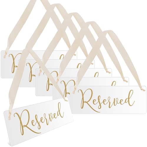 Amazon.com: Yookeer 6 Pieces Reserved Signs for Wedding Chairs with a ...