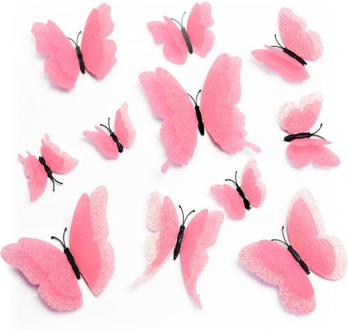 Amazon.com: DAGOU 3D Butterfly Wall Decor - 24 Pcs, 3 Sizes, Gold ...