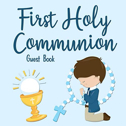 First Holy Communion Guest Book: Boy in Blue: Reading, Grace ...