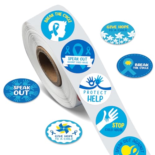 Snapklik.com : 1000 Pcs Child Abuse Awareness Stickers For Kids Roll ...