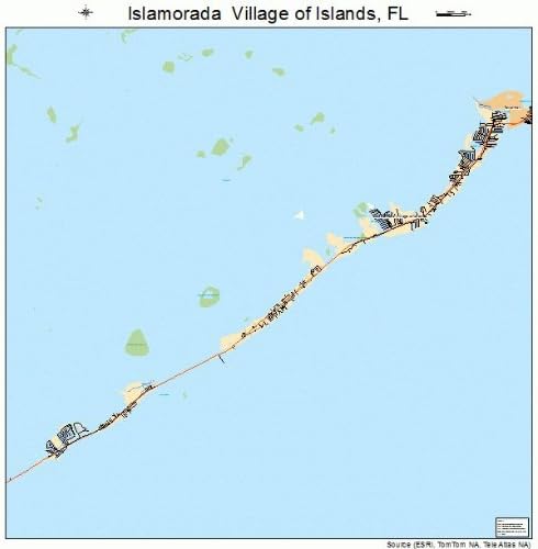 Amazon.com: Large Street & Road Map of Islamorada Village of Islands ...