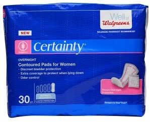 Amazon.com: Walgreens Certainty Pads for Women, Overnight Absorption ...