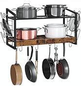 Amazon.com: CHOEZON Hanging Pot Rack, Pot Rack Wall Mounted, 2-Tier ...