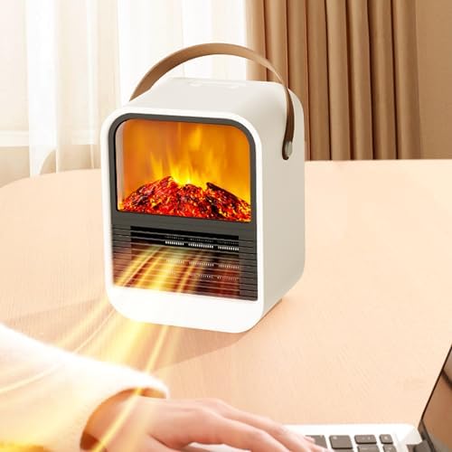 3D Simulation Flame Portable Desk Heater for Office Small, 1000w Safe ...