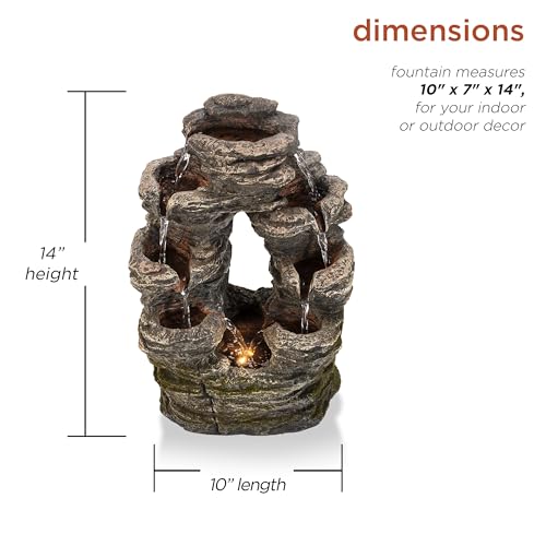 Alpine Corporation WIN1136 Indoor Tabletop Oval Cascading Rock Water ...