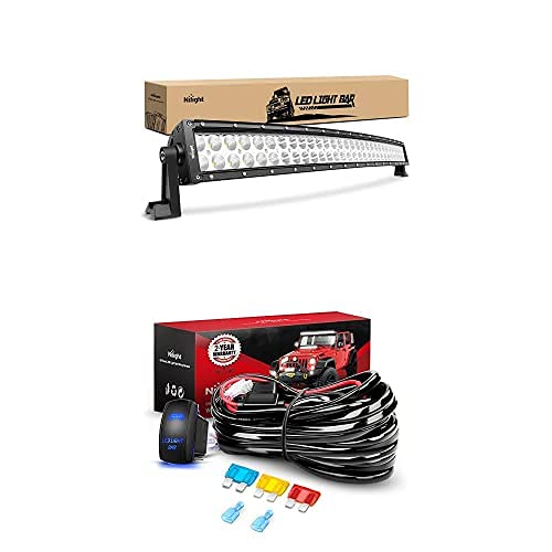 Nilight LED Light Bar 32Inch 180W Curved Spot Flood Combo Led Off Road ...