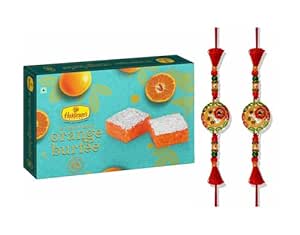 Haldiram's Nagpur Orange Burfee 500g with 2 Rakhis | Rakhi Sweet Gift ...