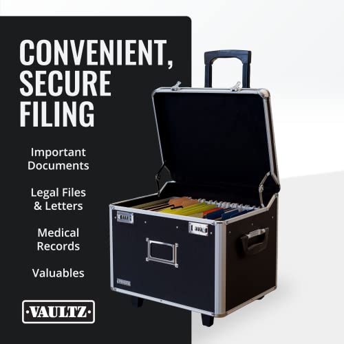 Vaultz Portable File Storage Box with Handle - 14.5" x 17.5" x 15.5 ...
