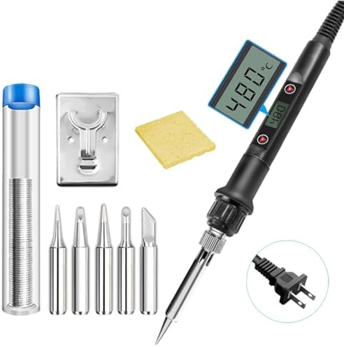 80W LCD Soldering Iron Kit Adjustable Temperature 180-520°C Electronics ...