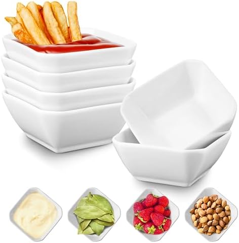 Amazon.com | Mfacoy 6 Pack Soy Sauce Dishes, 3 oz Ceramic Dipping Bowls ...