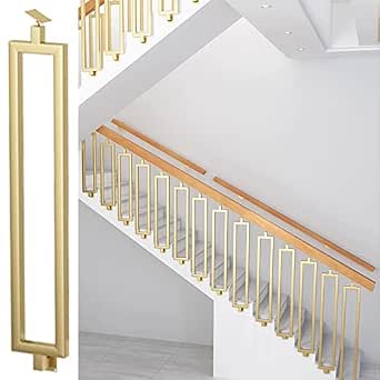 Gold Metal Stair Balusters - Adjustable Hollow Guardrail Spindle Post ...
