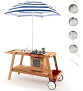 Maxmass Wooden Kids Kitchen, Children Role Play Toy Kitchen with 12 ...