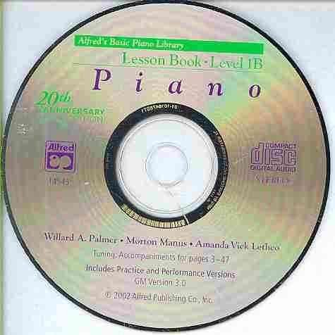 Alfred's Basic Piano Library CD for Lesson Book, Bk 1B: Palmer, Willard ...
