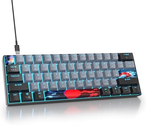 Amazon.com: Ussixchare 60 Percent Gaming Keyboard Portable Wired ...