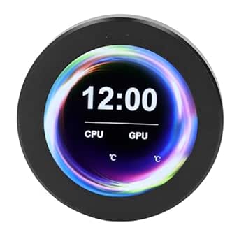 Jiawu CPU/GPU Cooler Round LCD Display, 2.1in AIO Computer Temp Monitor ...