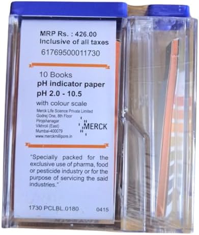 MERCK pH Indicator Paper pH 2.0 to 10.5 PH Indicator Papers Full Range ...
