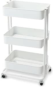 Amazon.com: Iris Plaza KW-L001 Kitchen Wagon, Tool Wagon, 3 Tiers, With Casters, Storage, Shelf ...