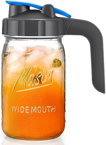 Amazon.com: 32oz Glass Mason Jar Pitcher with Lid, Sun Tea Pitchers for ...