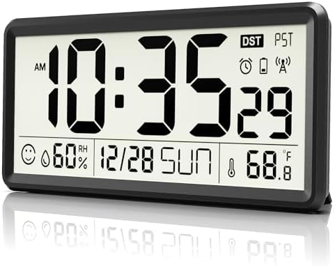 Amazon.com: EASYERA 15'' Large Digital Wall Clock Battery Operated ...