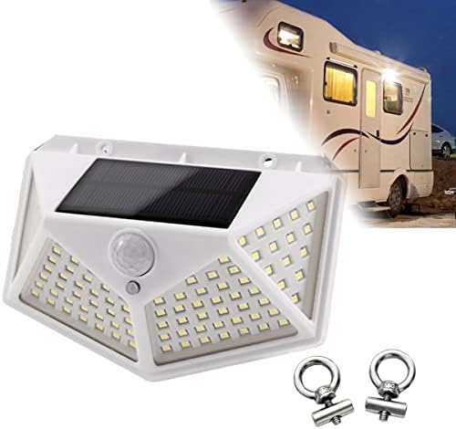 Solar RV Awning LED Lights, 100LED Campervan Porch Exterior Light ...