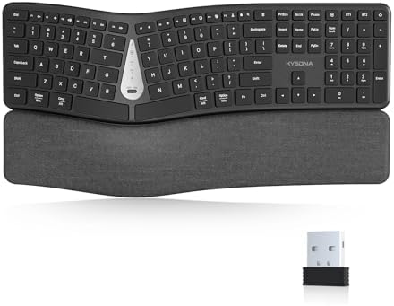 Amazon.com: Nulea RT04 Wireless Ergonomic Keyboard, 2.4G Split Keyboard ...